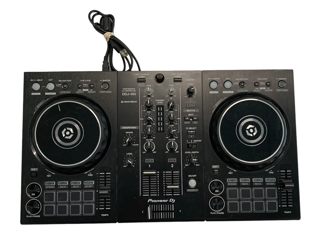 Pioneer DDJ-400 Rekordbox DJ Controller Black 2-Channel w/USB Cable ...