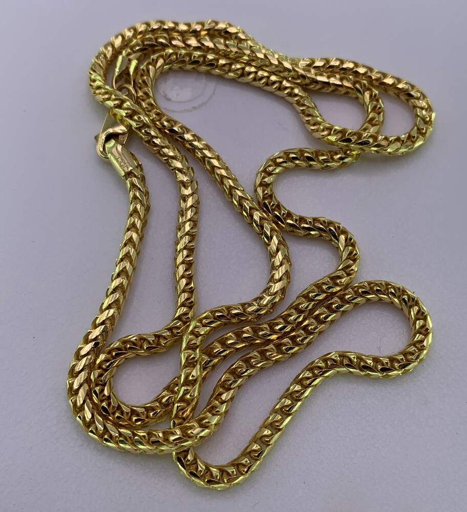 14k Yellow Gold Round Franco Box Chain 24 Inches Long 33 Grams 3.1mm ...