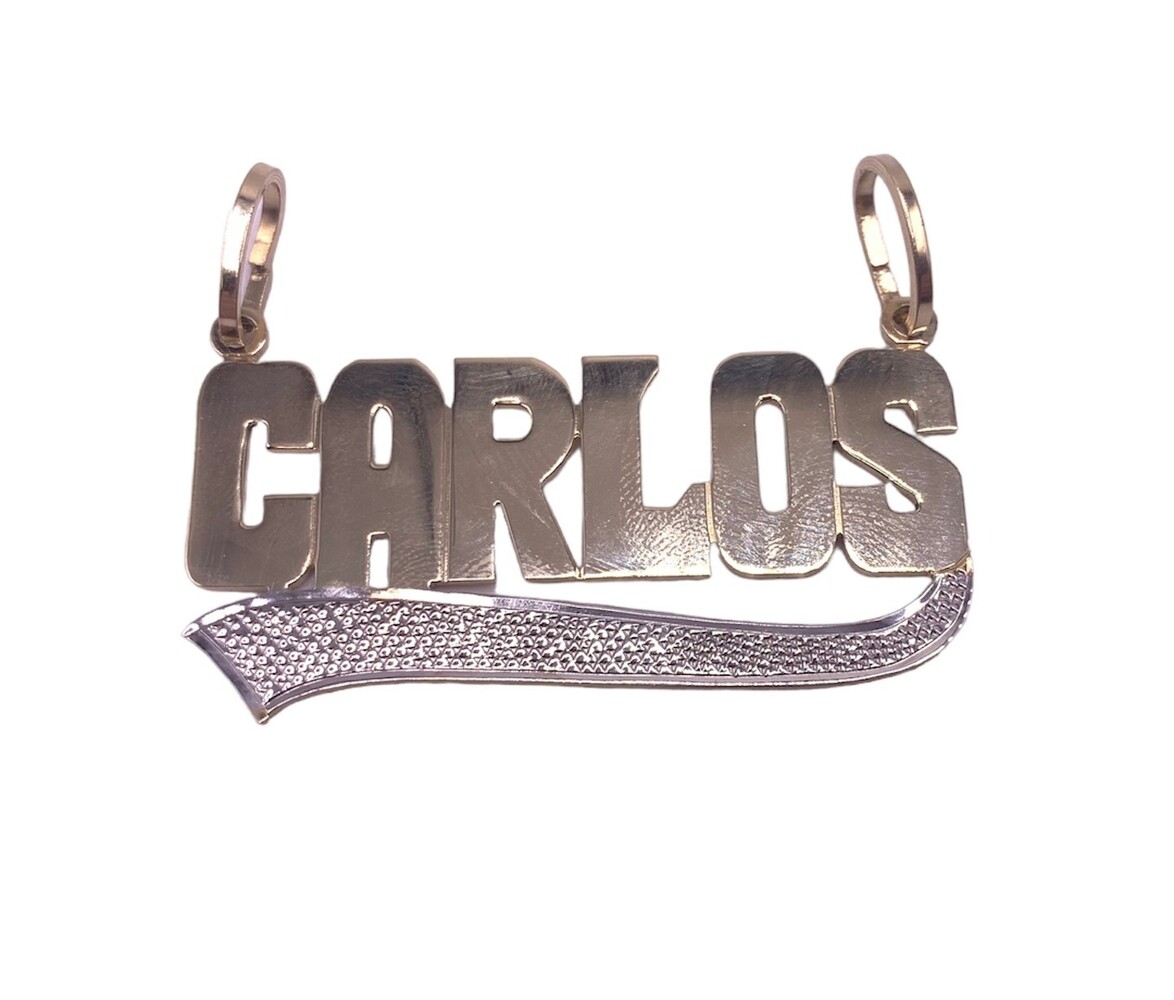 14k Yellow Gold "Carlos" Name Plate Pendant 12.3 Grams | Fastcash Pawn ...