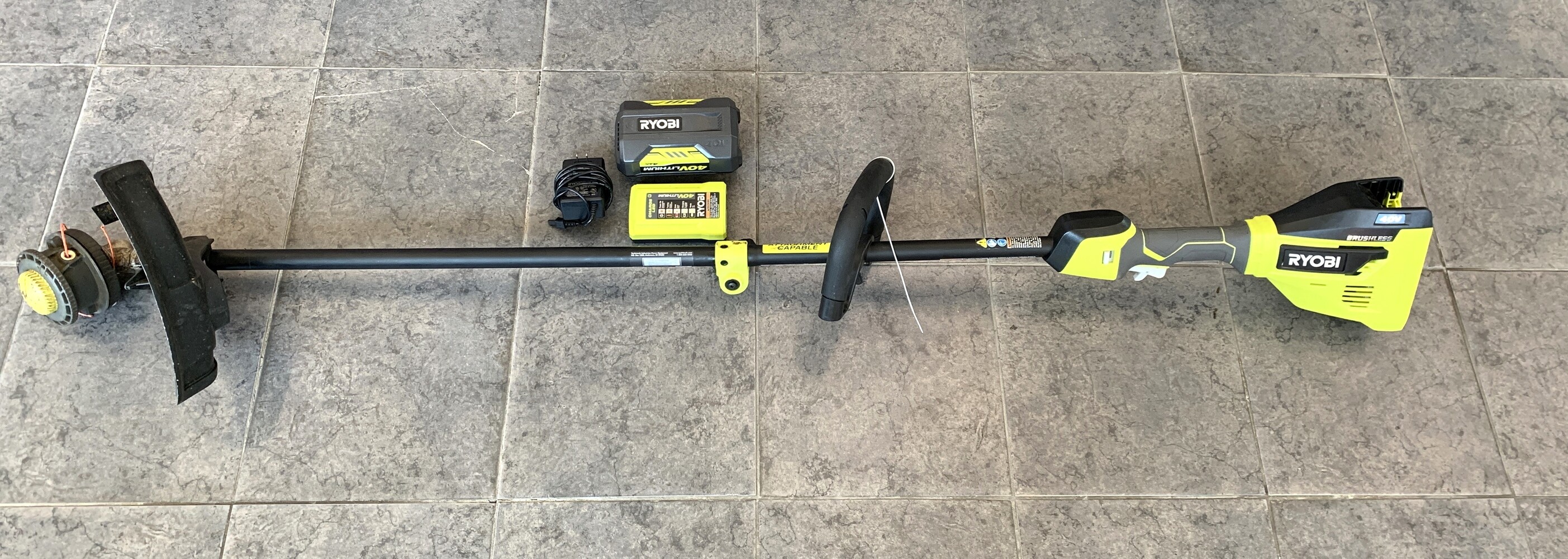 Ryobi RY40250 40V Cordless String Trimmer Kit with Battery & Charger ...